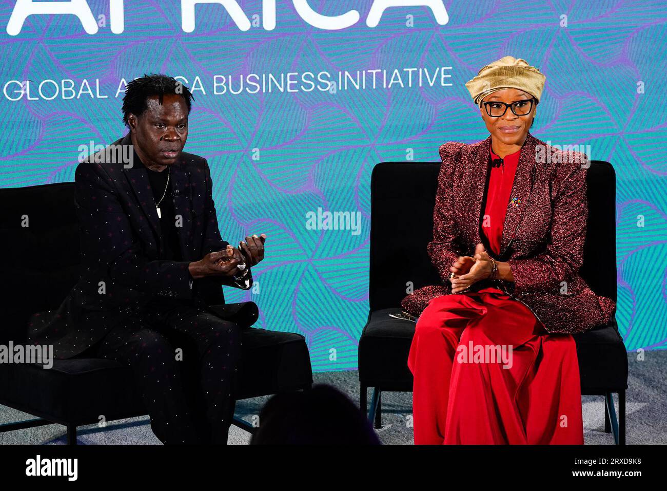 New York, New York, USA. , . Baaba Maal, Aisha Augie during the 2023 ...