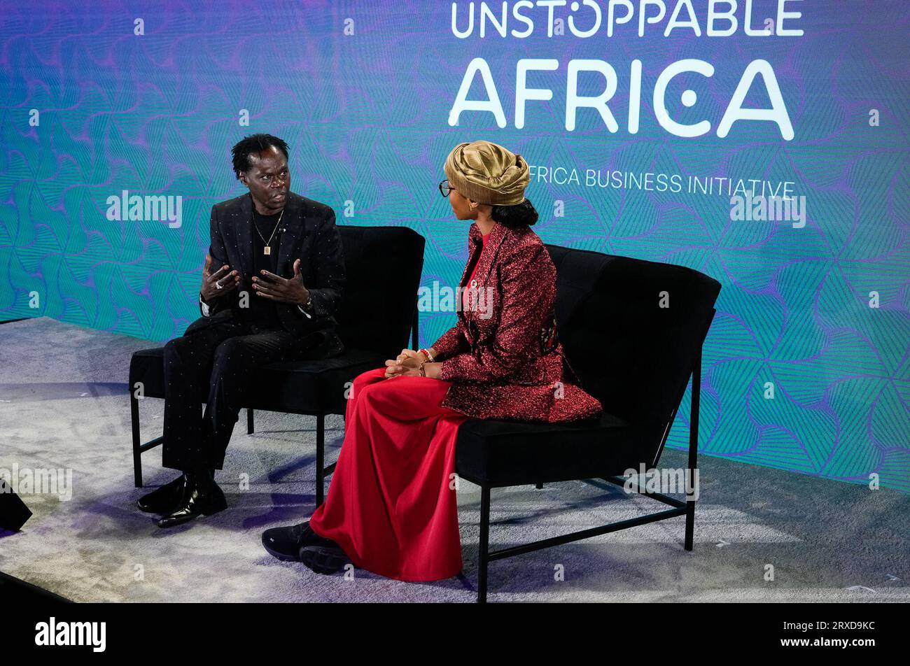 New York, New York, USA. , . Baaba Maal, Aisha Augie during the 2023 ...