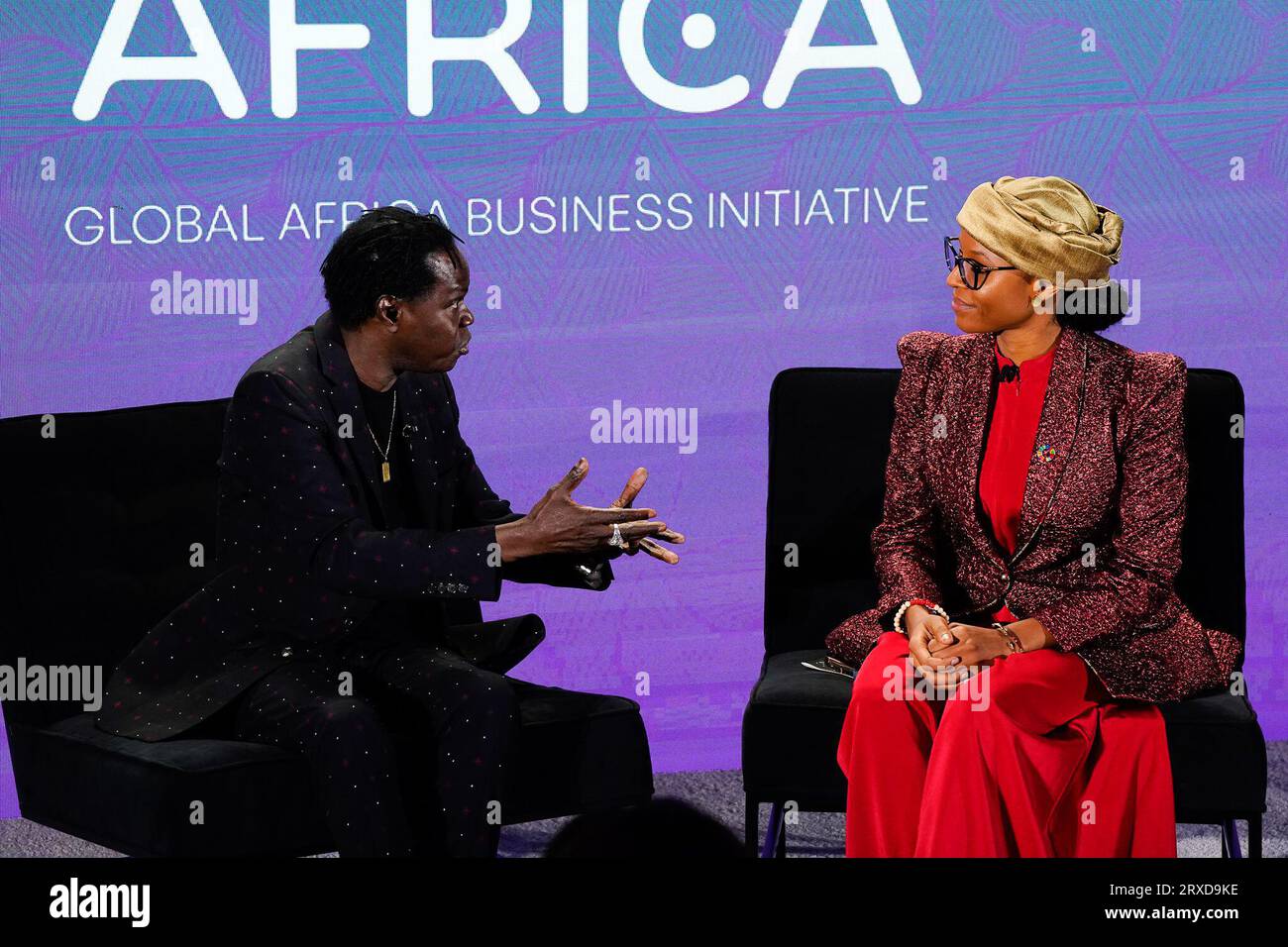 New York, New York, USA. , . Baaba Maal, Aisha Augie during the 2023 ...