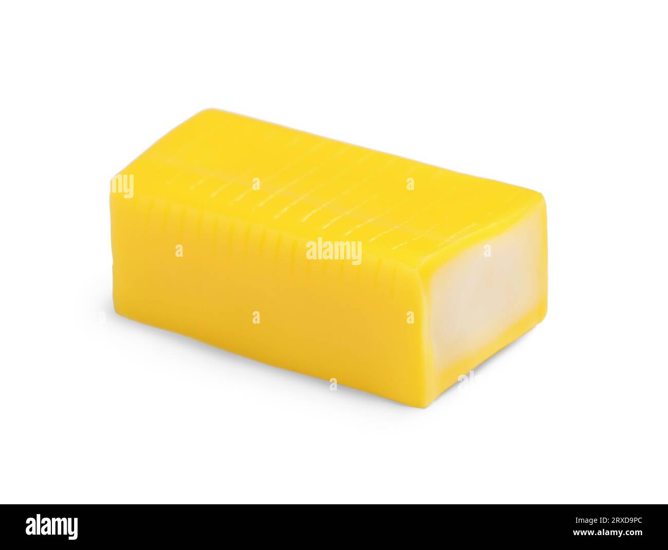 One tasty yellow bubble gum isolated on white Stock Photo - Alamy