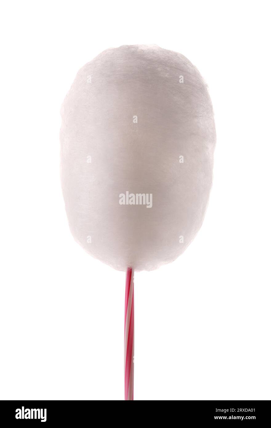 One sweet cotton candy isolated on white Stock Photo - Alamy
