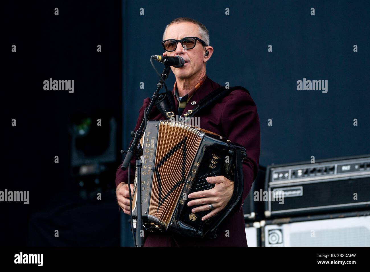 Matt Hensley of Flogging Molly performs during Louder Than Life Music ...