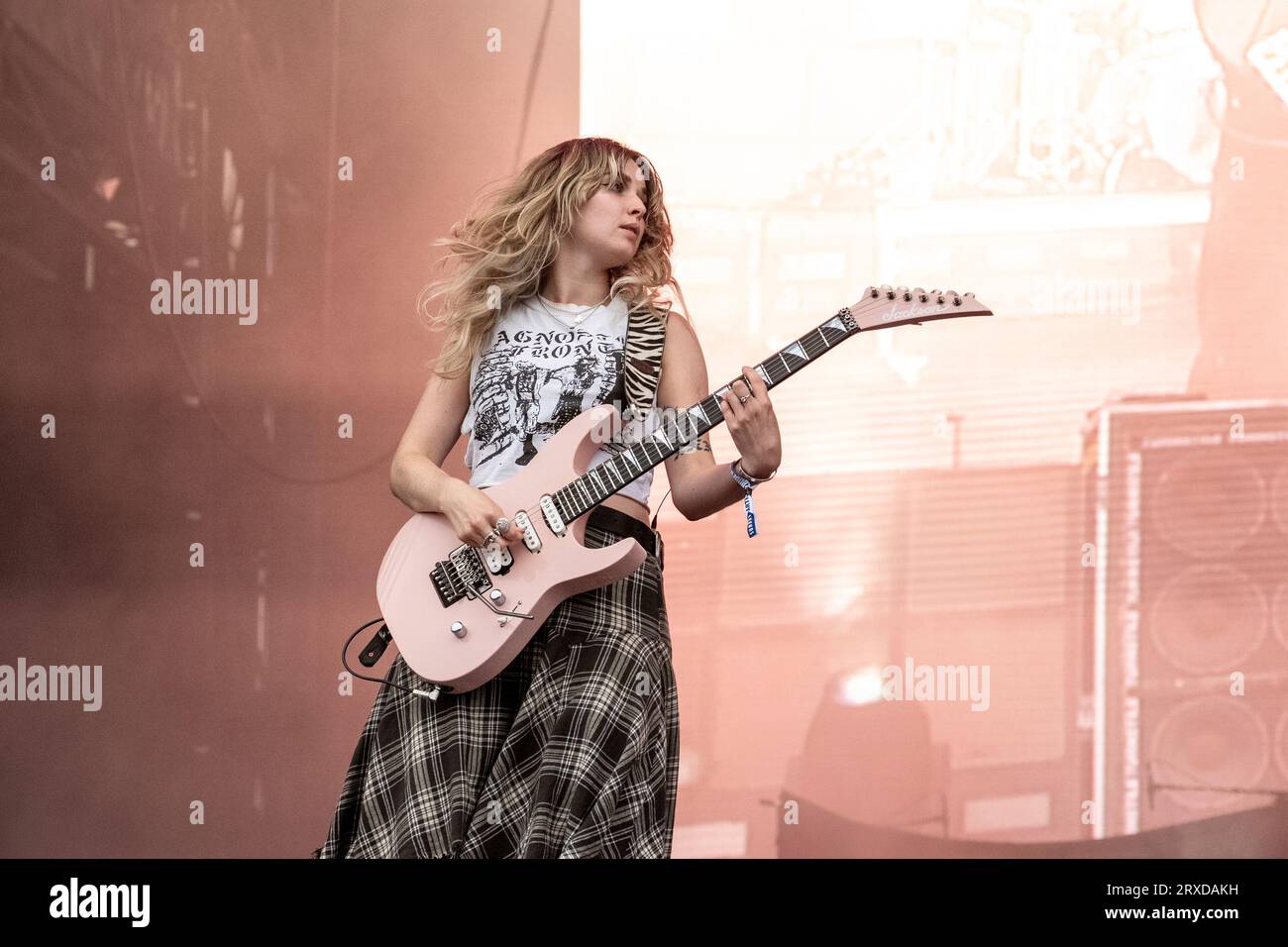 Meg Mills of Turnstile performs during Louder Than Life Music Festival ...