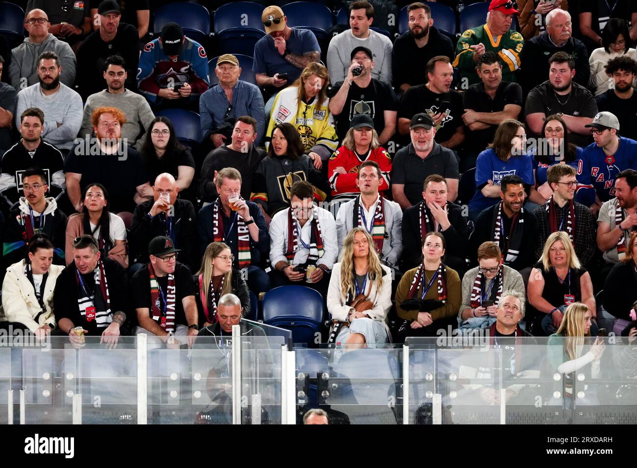 Melbourne, Australia, 24 September, 2023. Arazona Coyotes fans look on ...