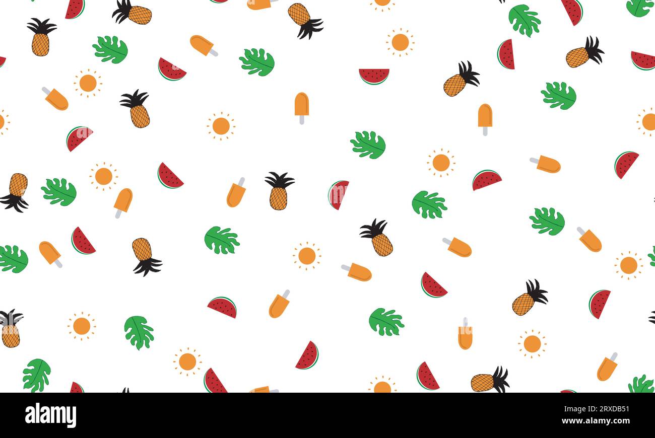 summer seamless fabric pattern design.summer season background,summer ...