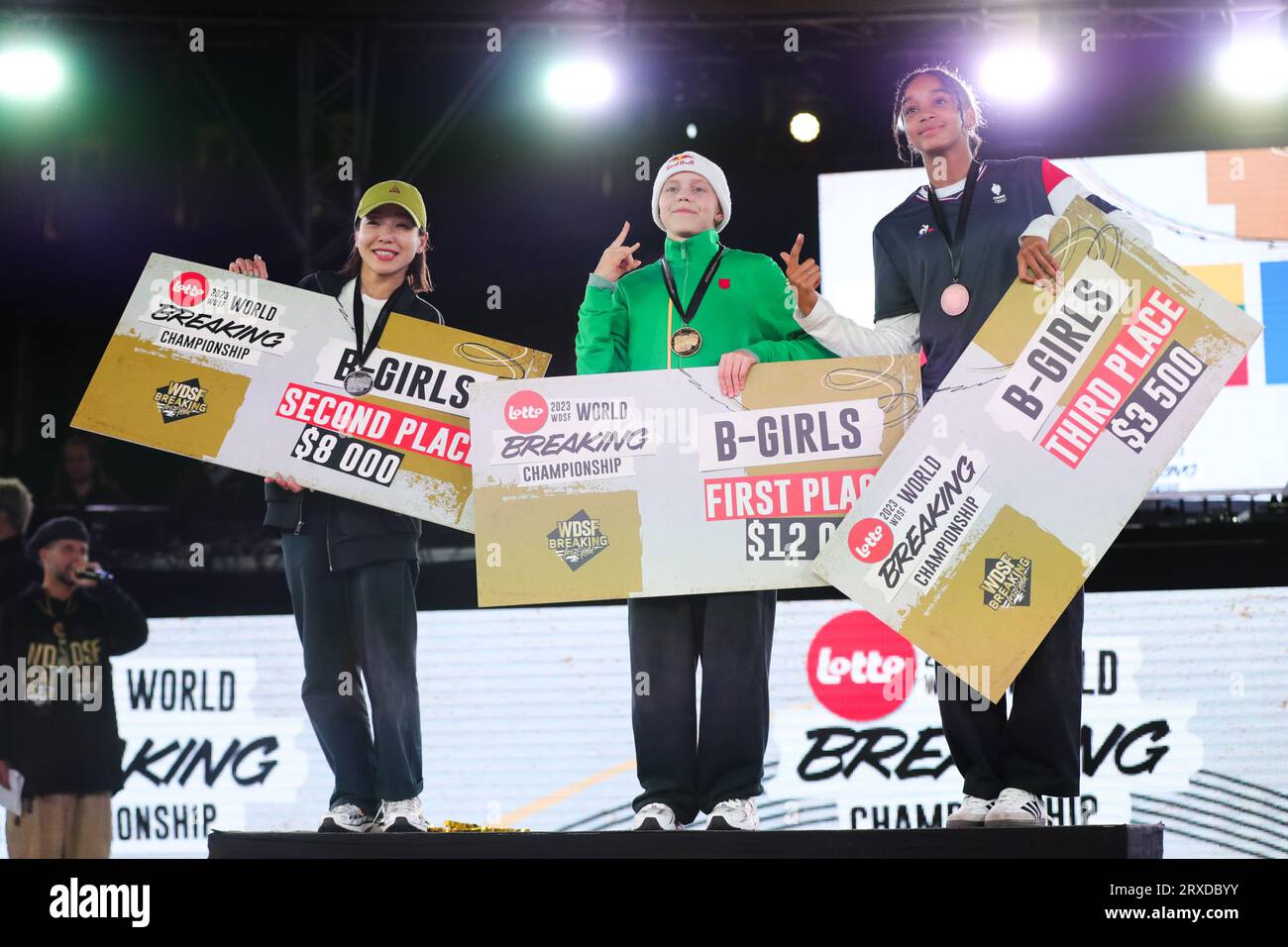 Leuven, Belgium. 24th Sep, 2023. Gold medalist Dominika Banevic (C) of ...