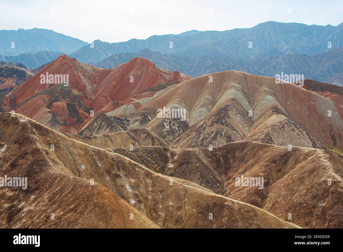 Danxia landform in Zhangye, China. Danxia landform is formed from red ...