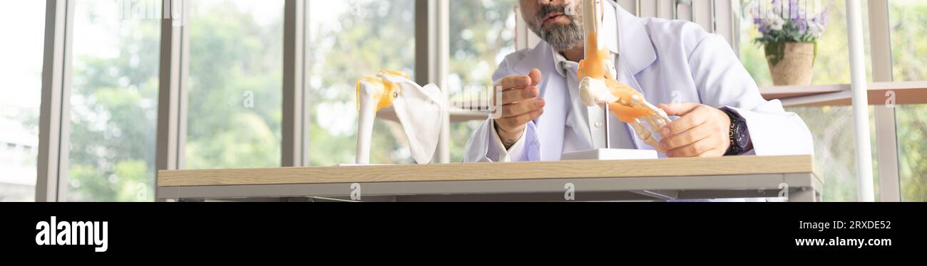 Bone orthopedic doctor explaining about orthopedic surgery with ...