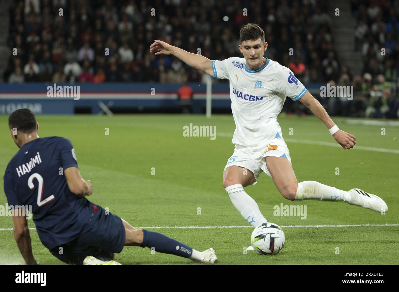 Leonardo Balerdi of Marseille during the French championship Ligue 1 ...