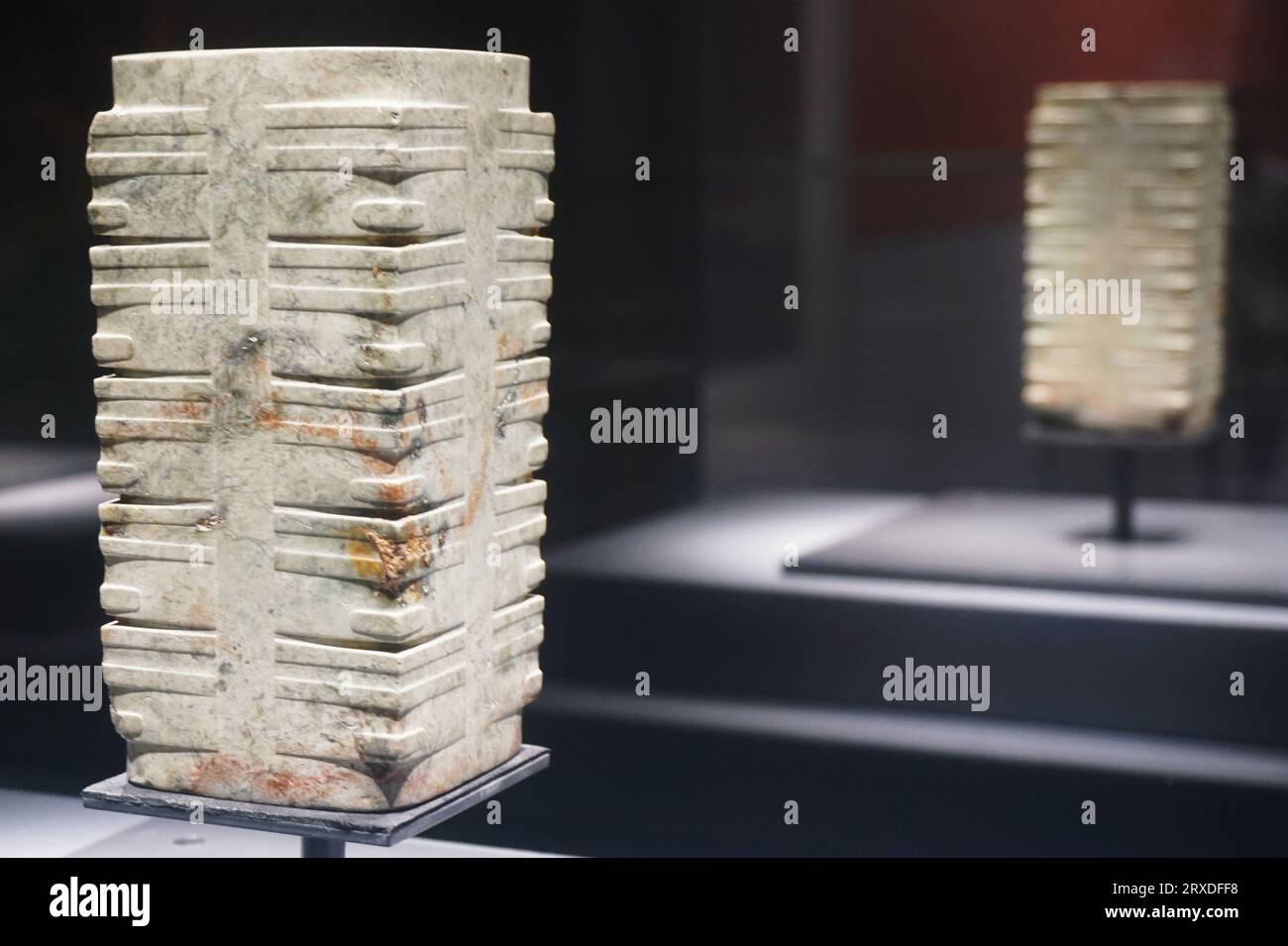 HANGZHOU, CHINA - SEPTEMBER 25, 2023 - Jade cong of the Liangzhu ...