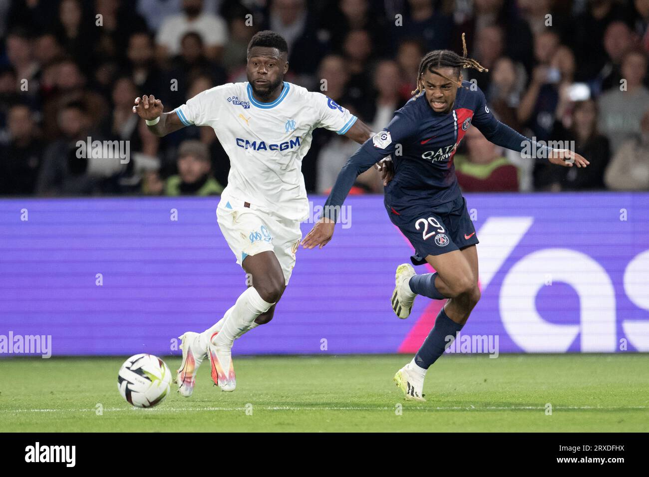 Paris, France. 24th Sep, 2023. Bradley Barcola of Paris Saint Germain ...