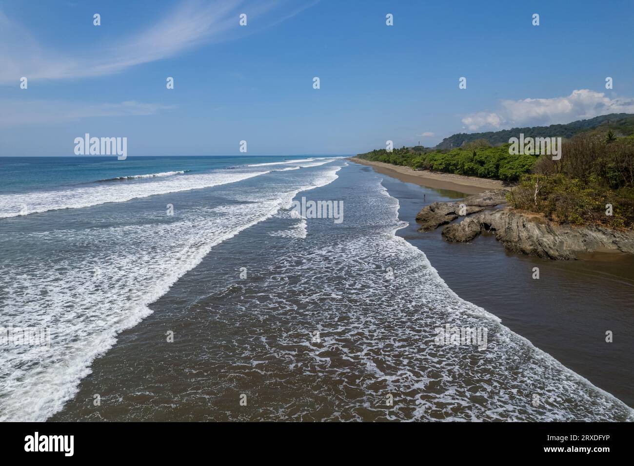 Beautiful aerial view of Uvita Beach in Costa Rica Rainforest meets the ...