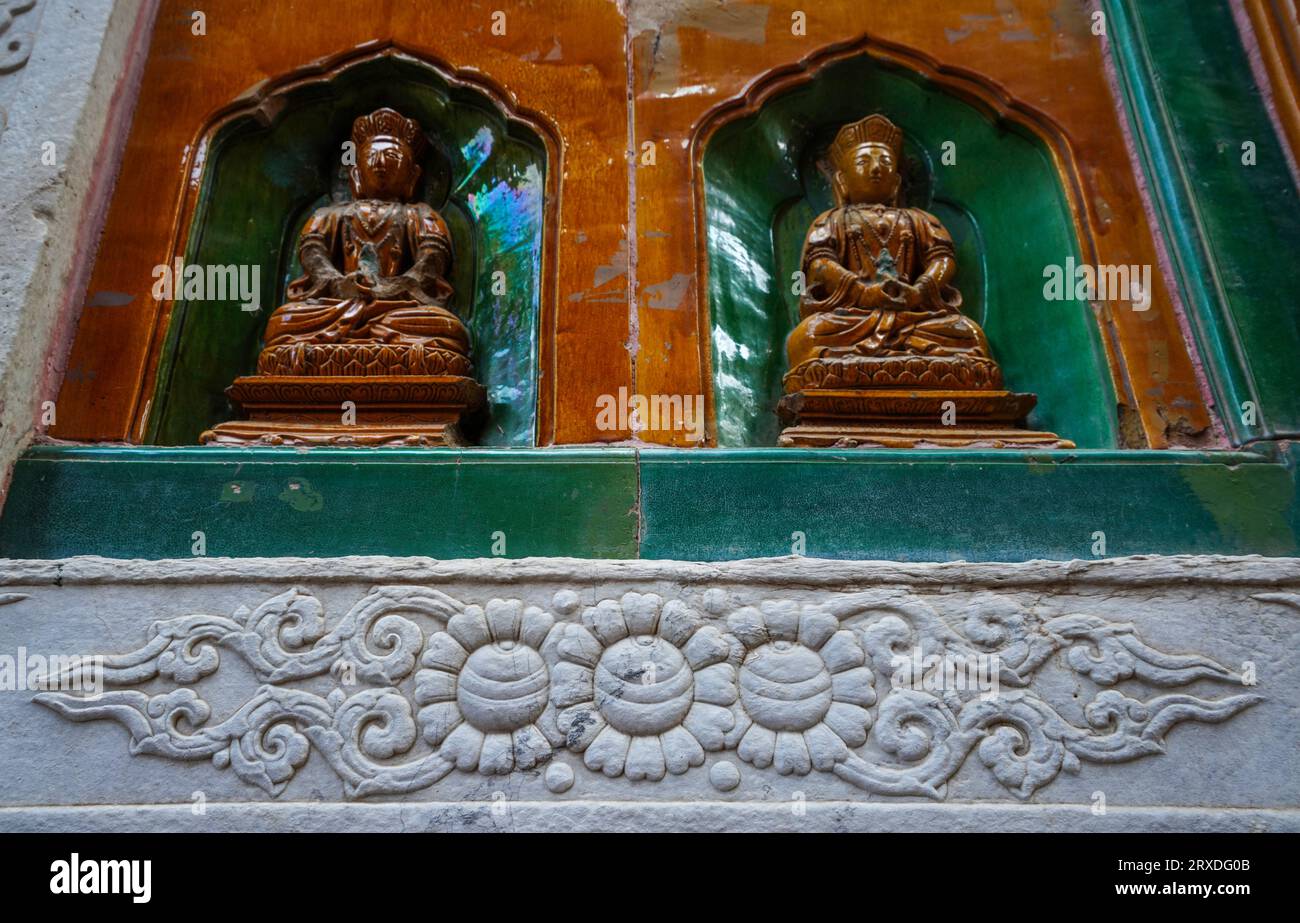 Beijing China, January 23, 2023: Glazed Buddha on the Wisdom-Sea Temple ...