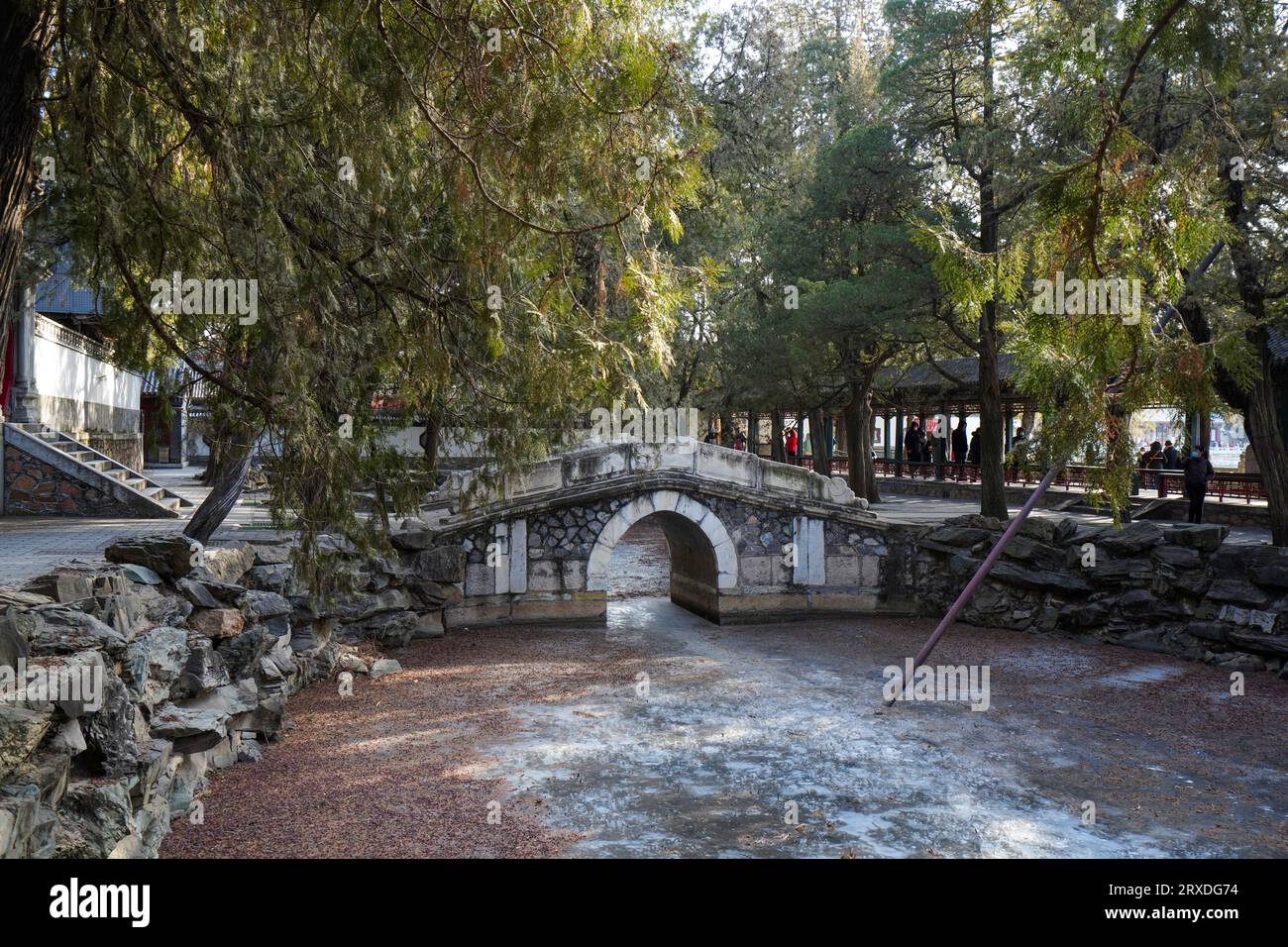White Marble stone bridge at Summer Palace in Beijing Stock Photo - Alamy