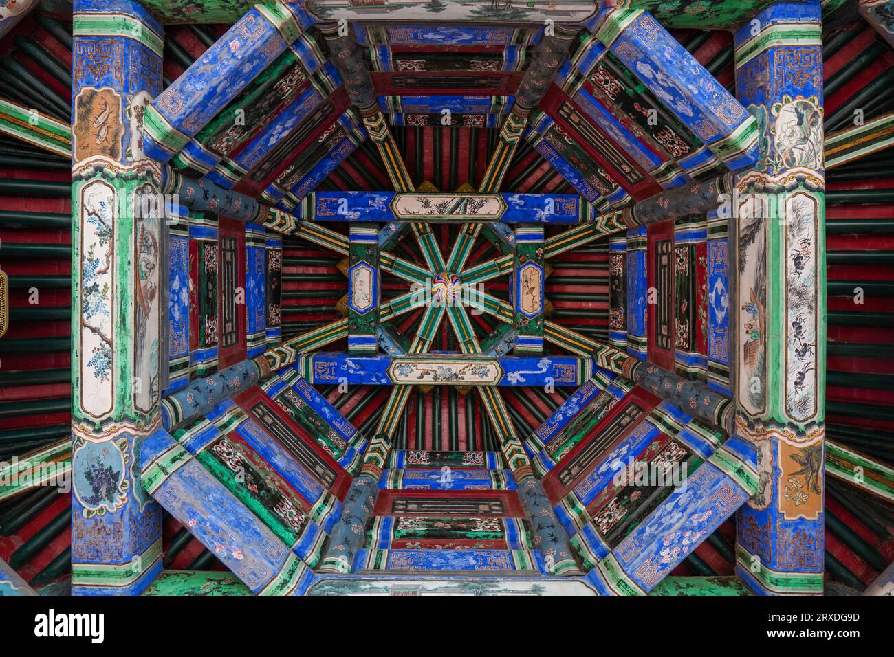 Beijing China, January 23, 2023: Internal structure of Jilan Pavilion ...