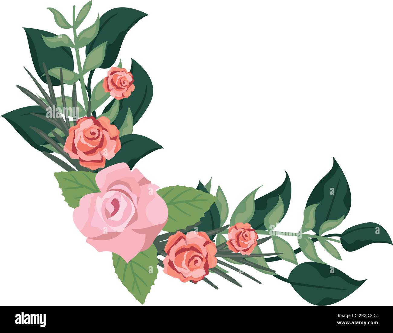 corner frame flowers isolated Stock Vector Image & Art - Alamy