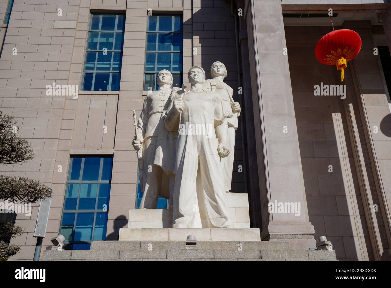Beijing China, January 24, 2023: White Marble figure sculpture ...