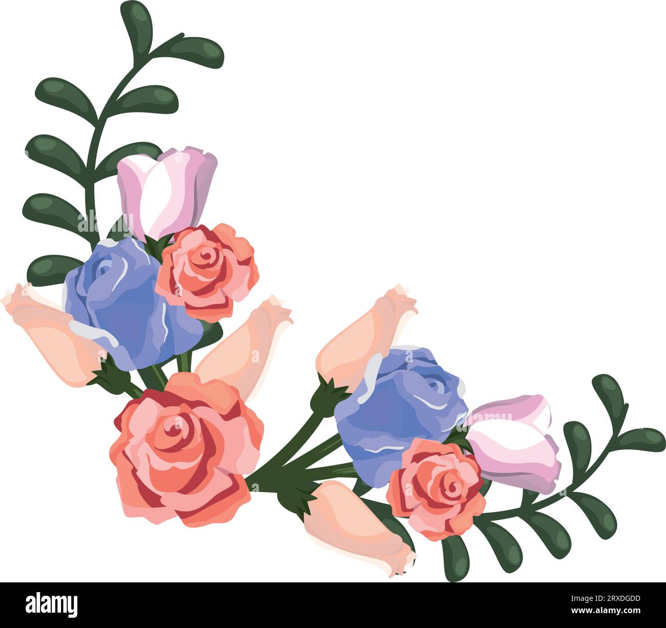 corner frame flowers botanical Stock Vector Image & Art - Alamy