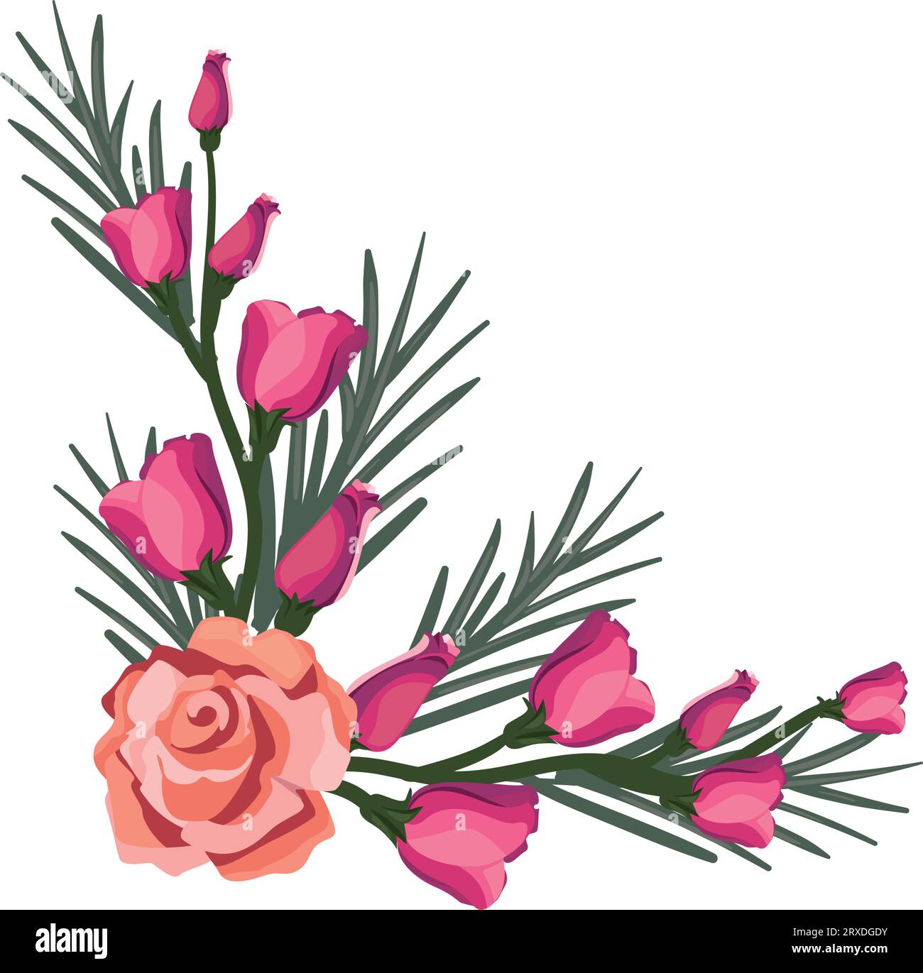corner frame flowers decoration Stock Vector Image & Art - Alamy
