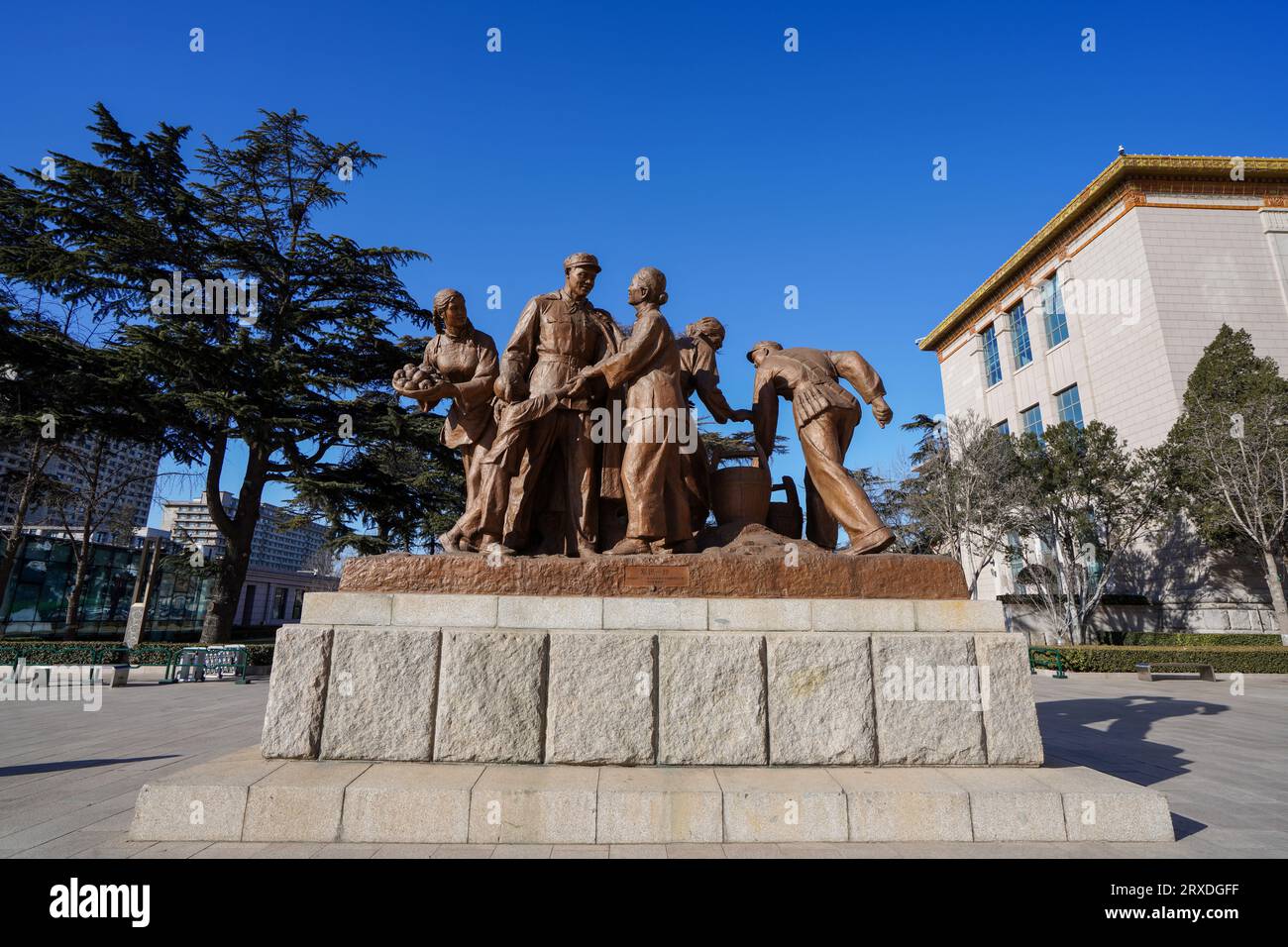 Beijing China, January 24, 2023: Sculpture of "Soldier and Officer ...