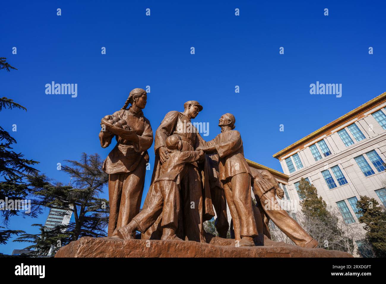 Beijing China, January 24, 2023: Sculpture of "Soldier and Officer ...