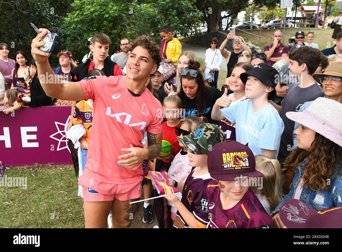 Brisbane, Australia. 25th Sep, 2023. Reece Walsh of the Broncos poses ...
