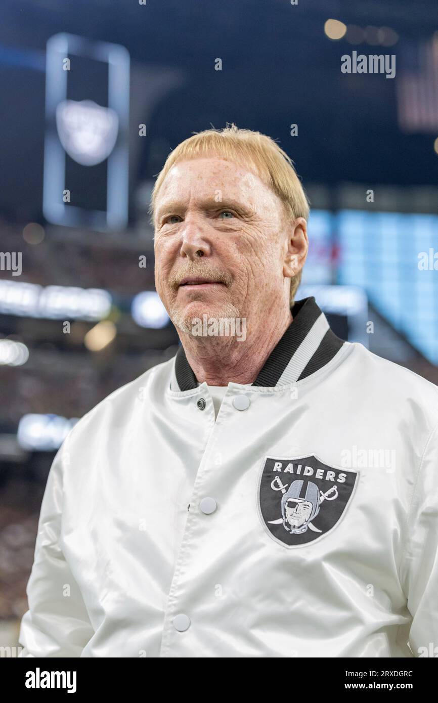 Las Vegas Raiders owner Mark Davis walks on the field before the ...