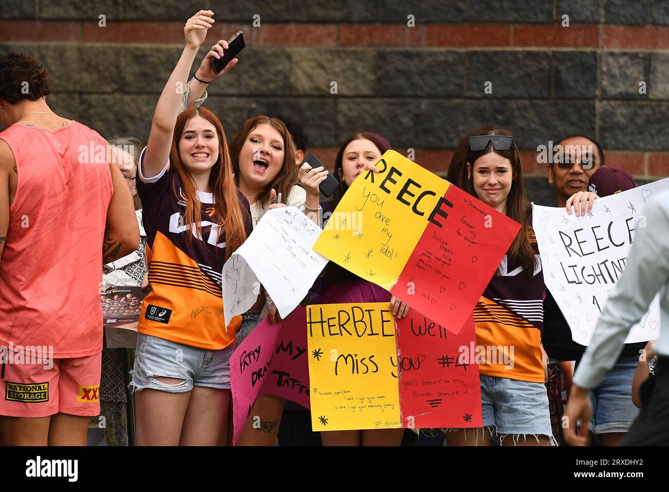Brisbane, Australia. 25th Sep, 2023. Fans cheer during a Brisbane ...