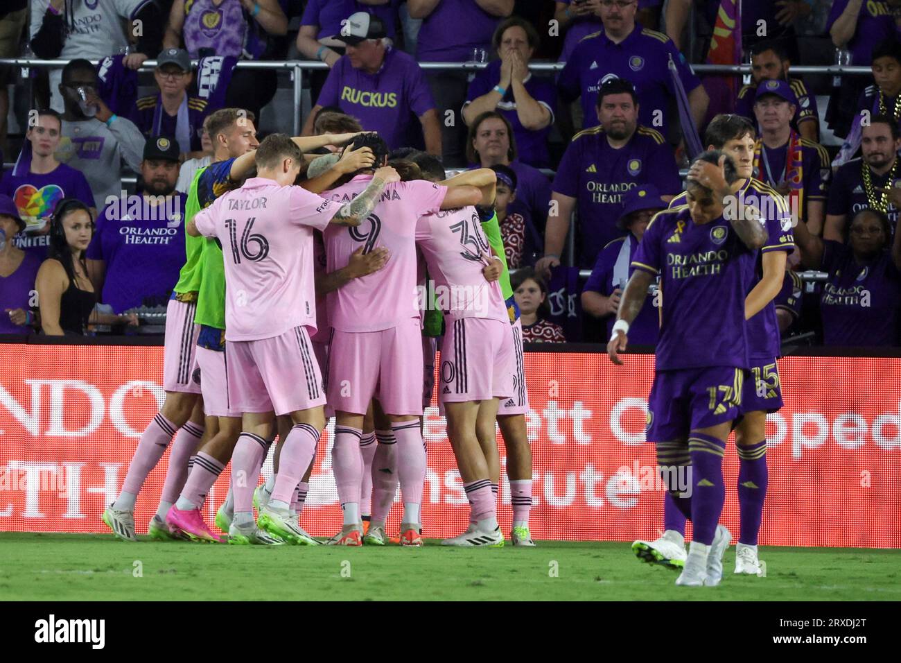 ORLANDO, FL - SEPTEMBER 24: Miami players celebrate after scoring a ...