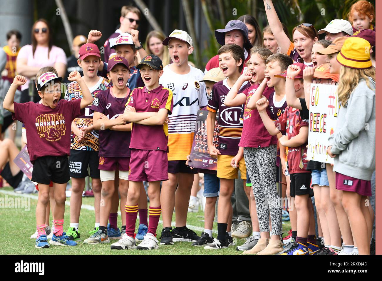 Brisbane, Australia. 25th Sep, 2023. Fans cheer during a Brisbane ...