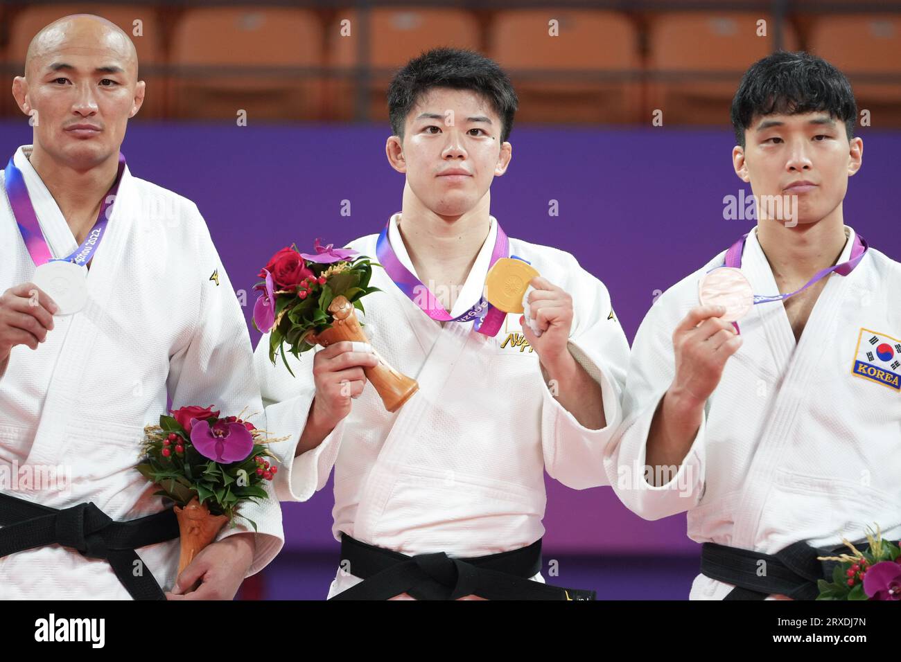 Hangzhou, China. 24th Sep, 2023. Ryoma Tanaka (JPN) Judo : Men's Individual -66kg Award Ceremony ...