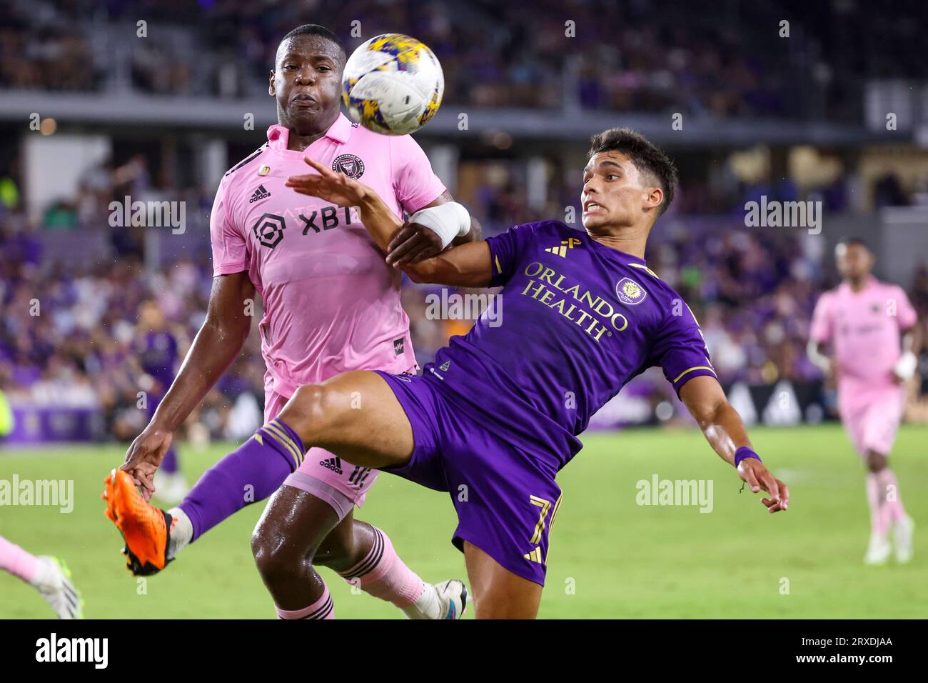 ORLANDO, FL - SEPTEMBER 24: Orlando City forward Ramiro Enrique (7) and ...