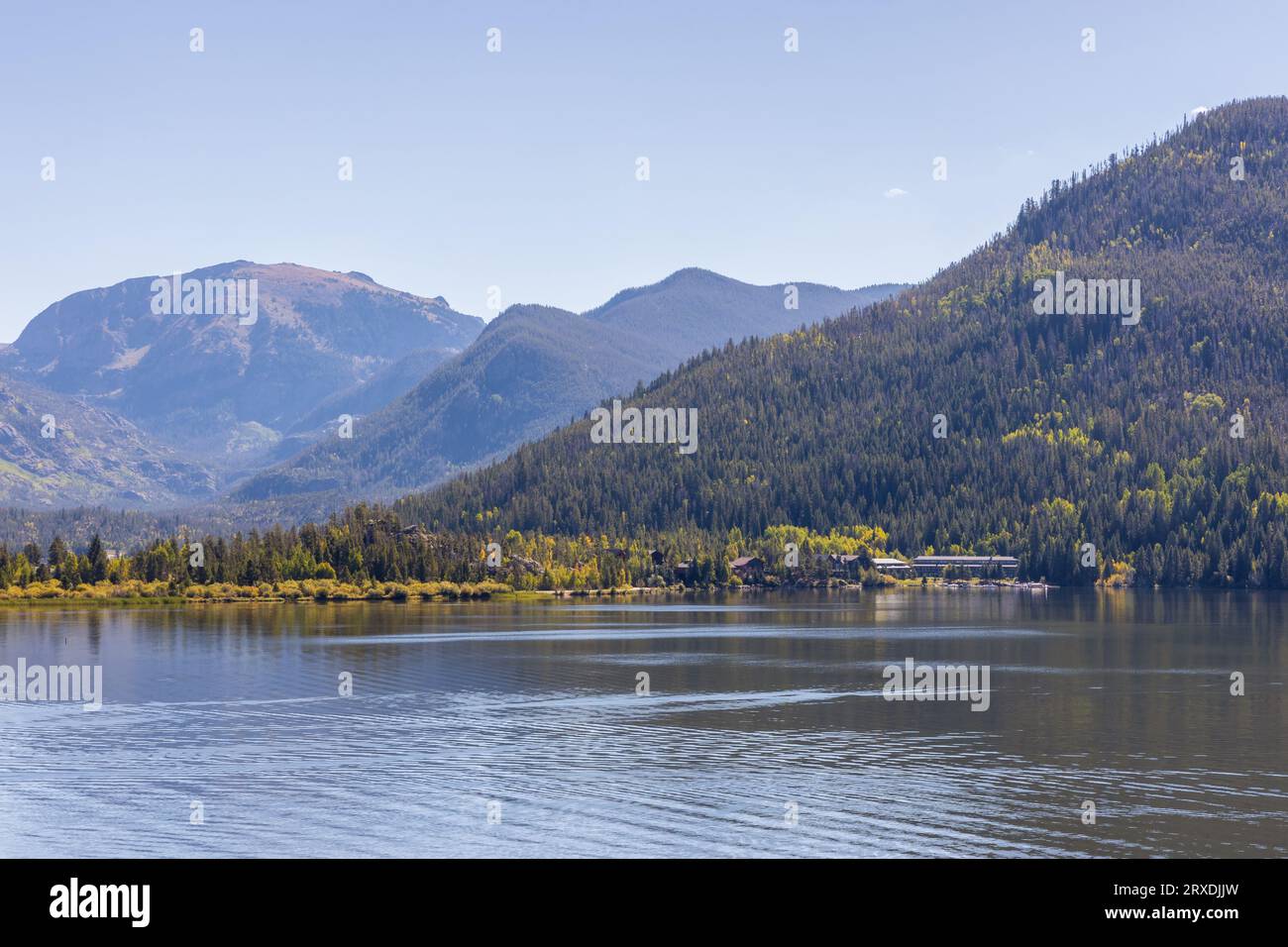 Colorado landscape - Shadow Mountain Lake view with the Rocky Mountains ...