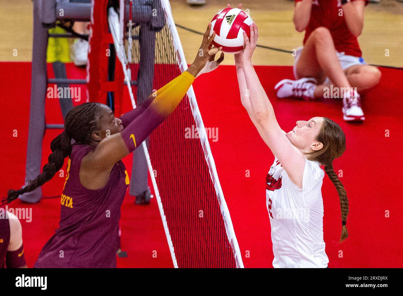 Minnesota's Phoebe Awoleye and Nebraska's Bergen Reilly go up against ...