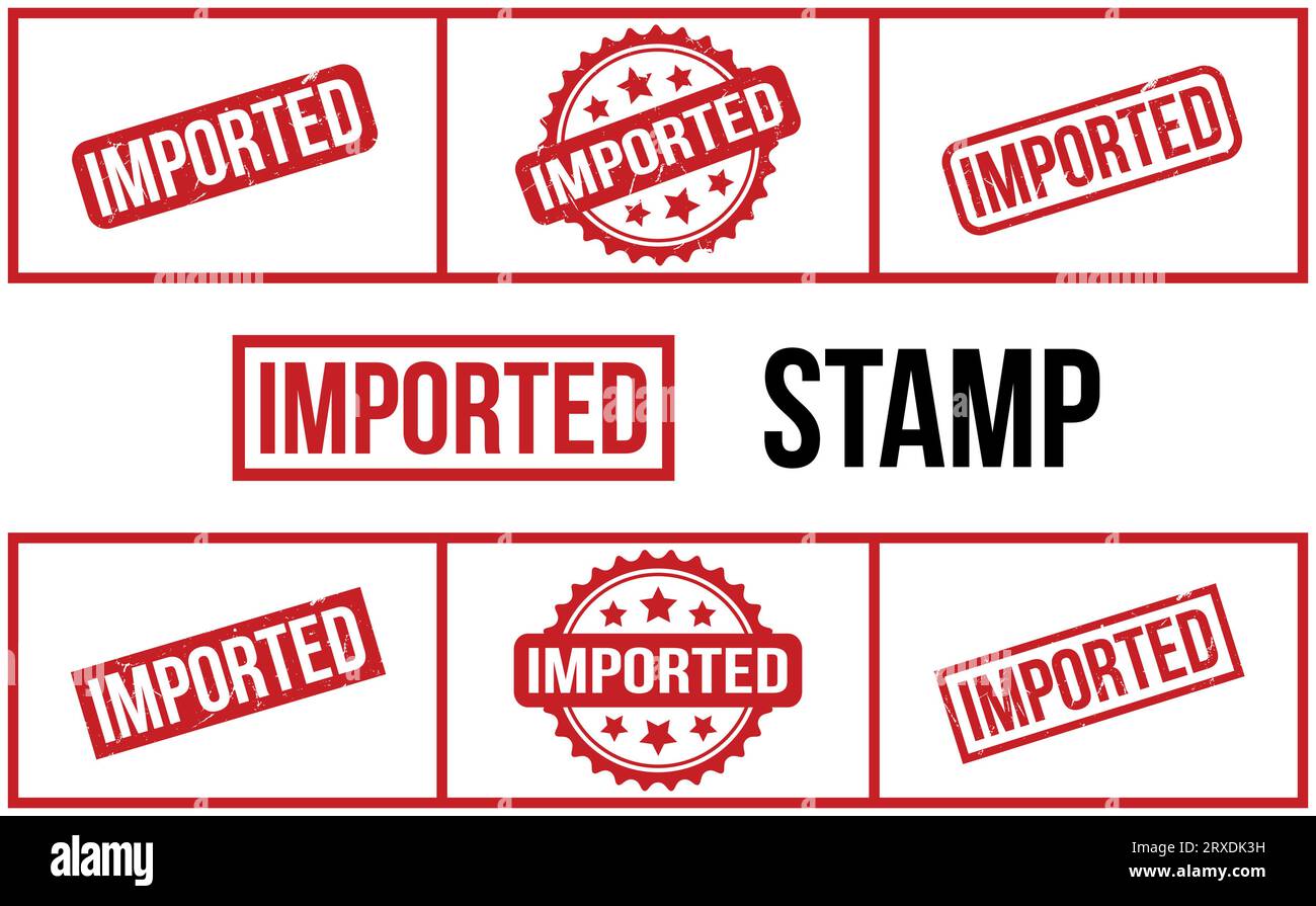 Imported Rubber Stamp Set Vector Stock Vector Image & Art - Alamy