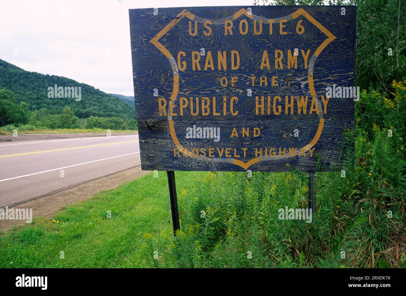 Grand Army of the Republic sign, U.S. 6, Pennsylvania Stock Photo - Alamy