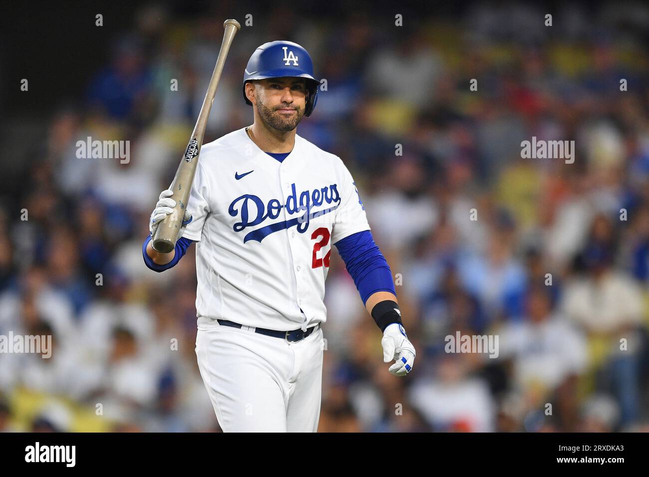 LOS ANGELES, CA - SEPTEMBER 21: Los Angeles Dodgers designated hitter J ...