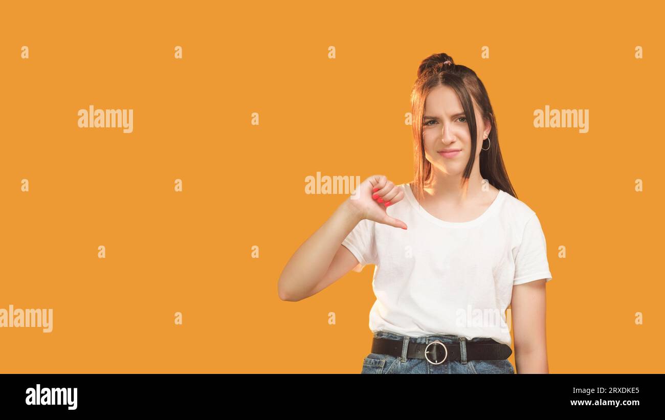 Hand gesture dislike girl hi-res stock photography and images - Alamy