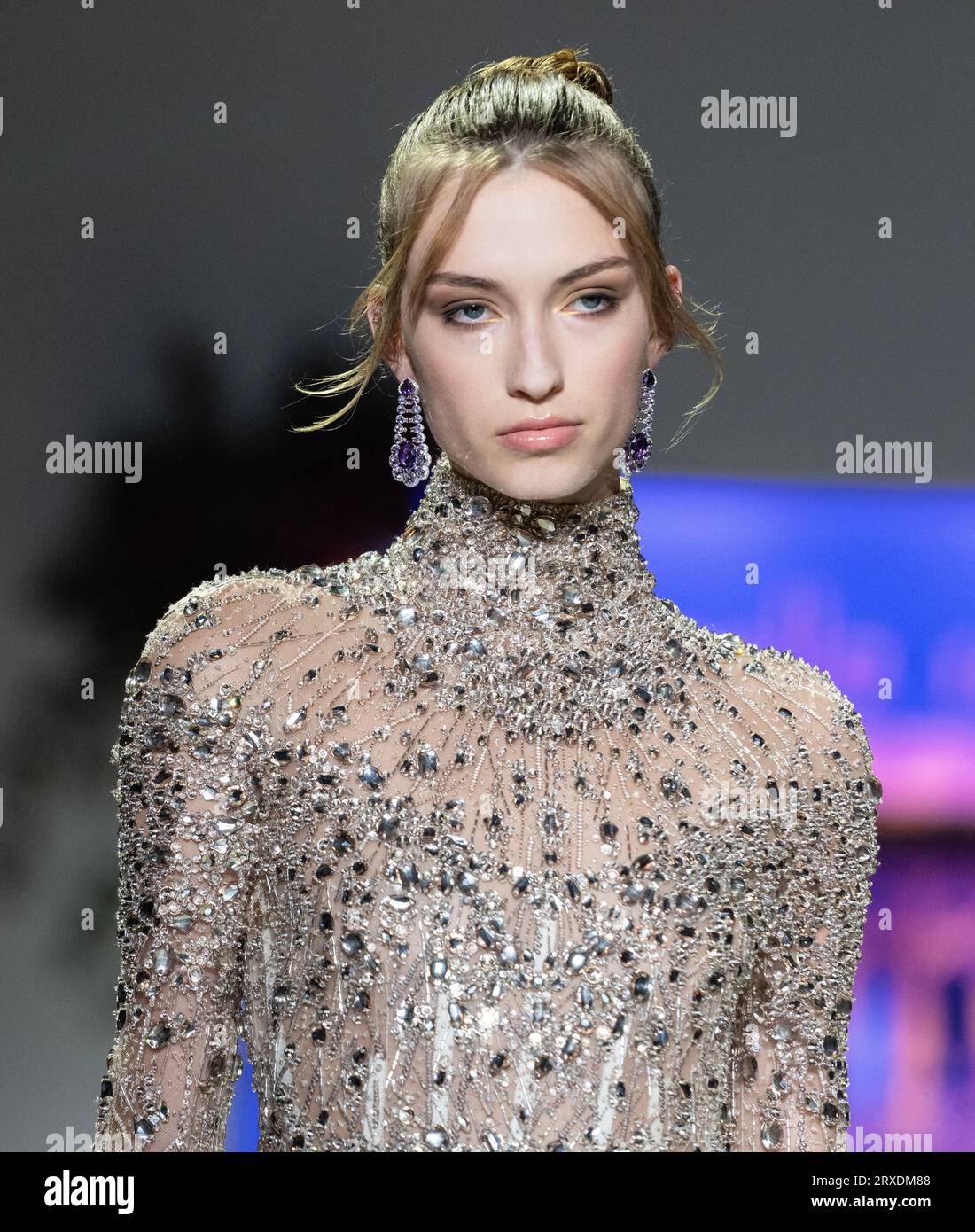 Model walks for Pamella Roland runway show at New York Spring Summer ...