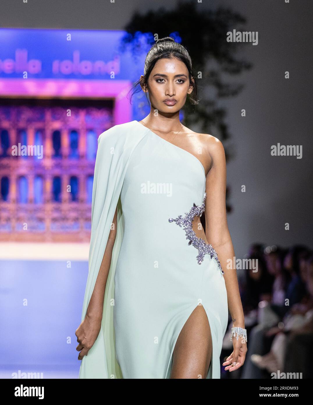 Model walks for Pamella Roland runway show at New York Spring Summer ...