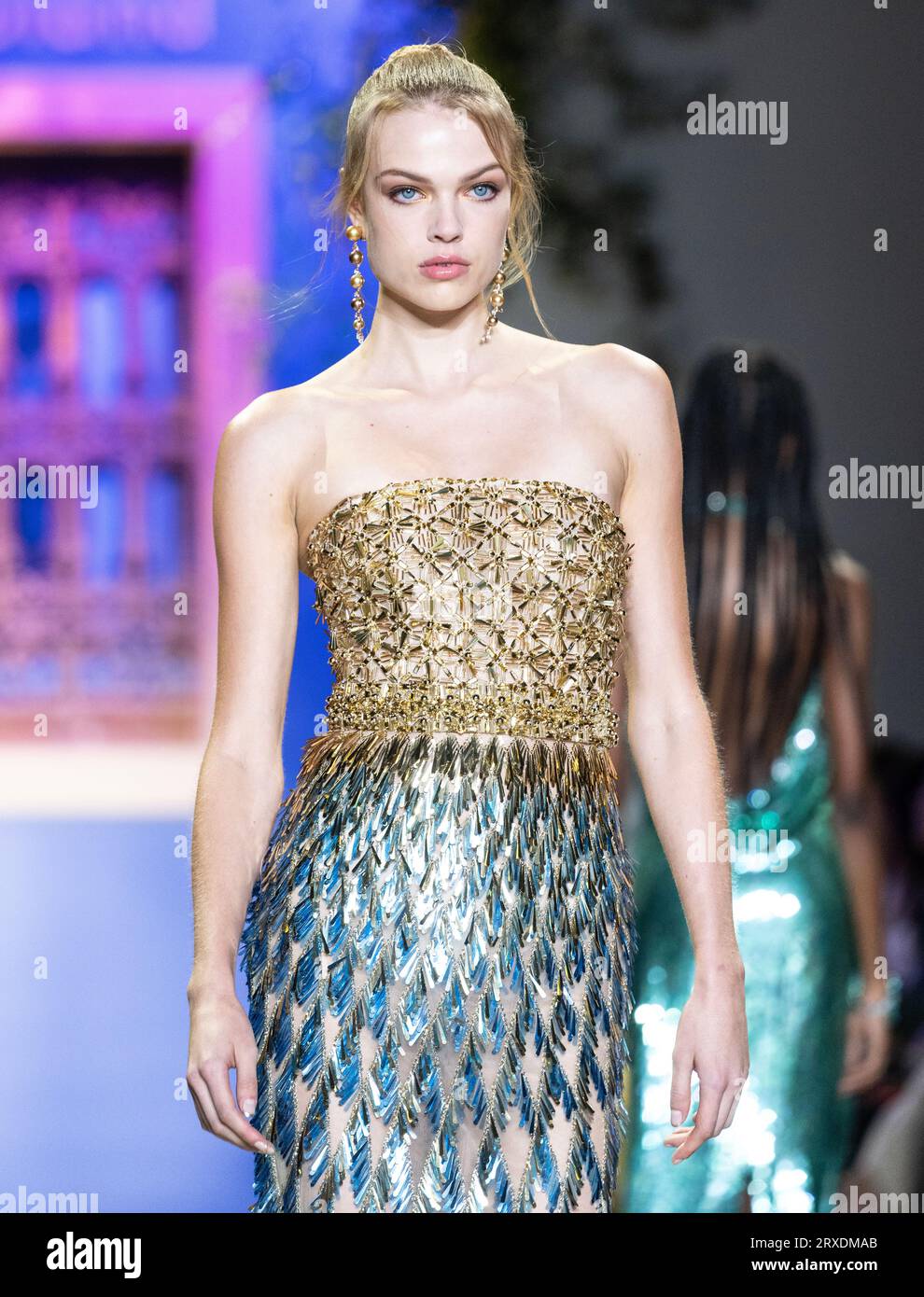 Model walks for Pamella Roland runway show at New York Spring Summer ...