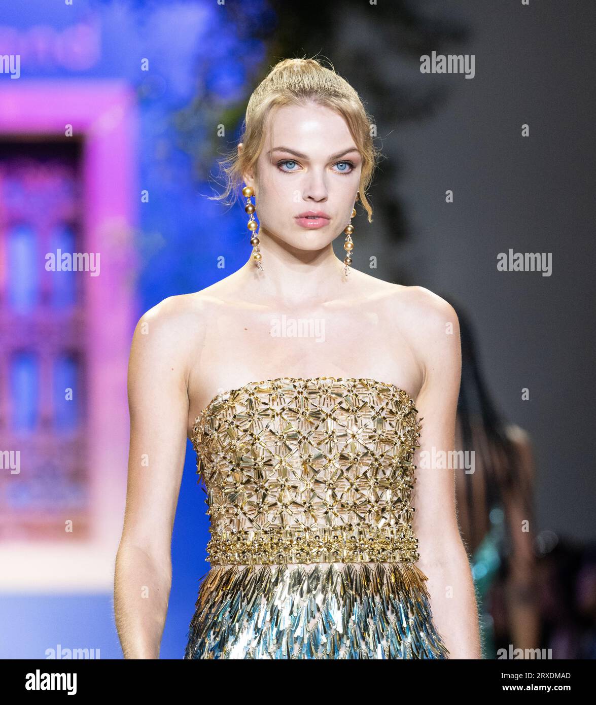 Model walks for Pamella Roland runway show at New York Spring Summer ...