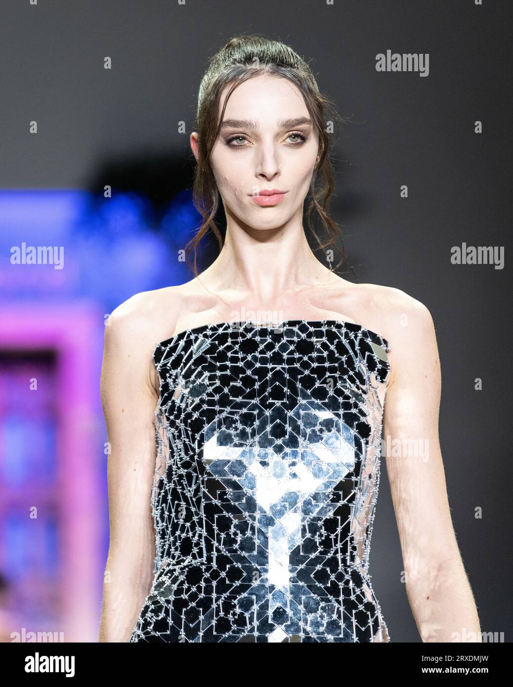 Model walks for Pamella Roland runway show at New York Spring Summer ...