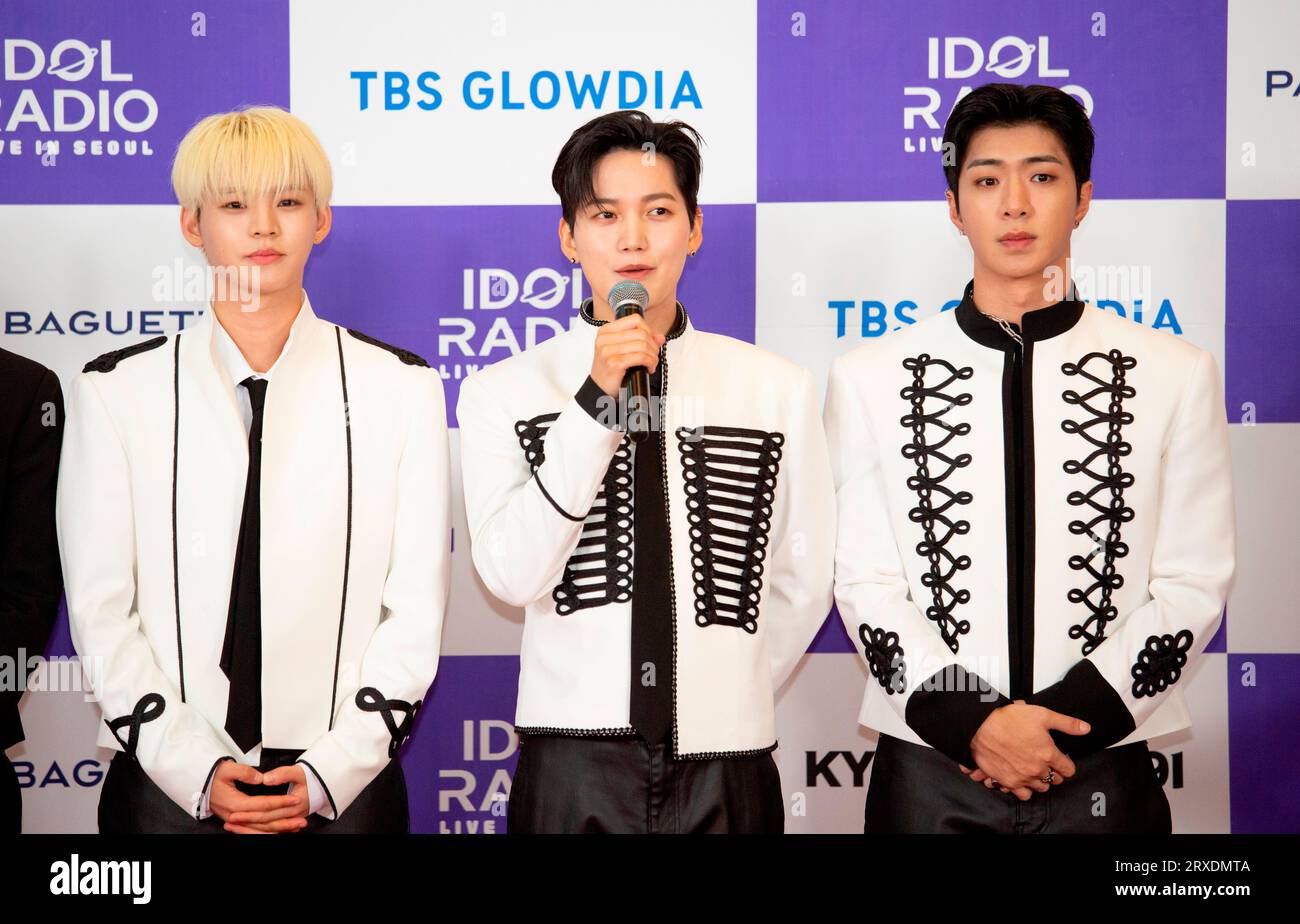 ONF, September 23, 2023 : South Korean - Japanese boy band ONF attends the red carpet event of ...