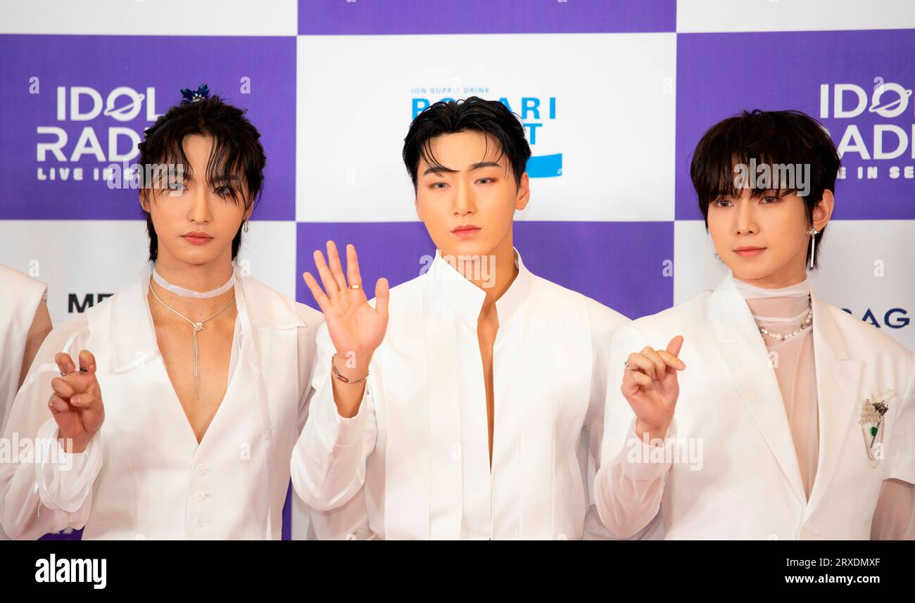 Ateez, September 23, 2023 : South Korean boy band Ateez attends the red ...