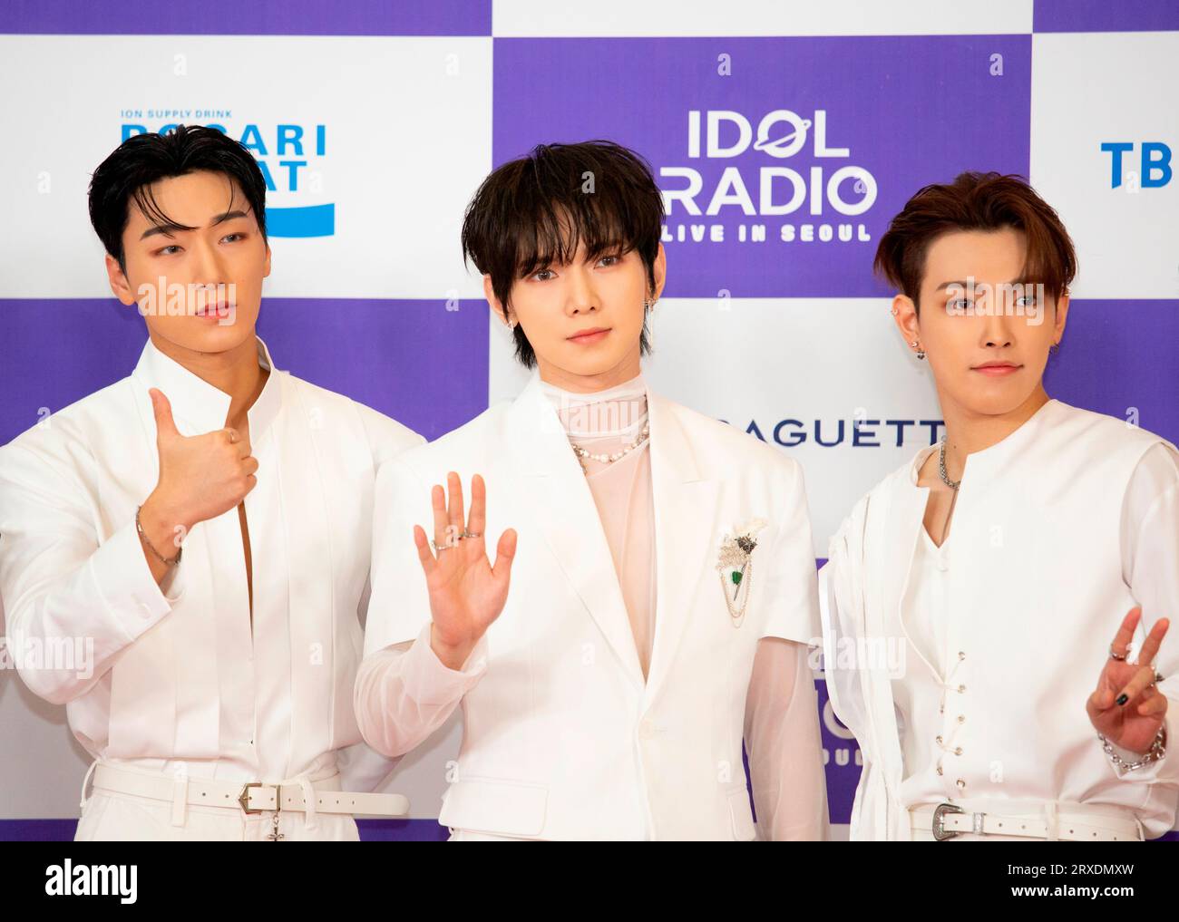 Ateez, September 23, 2023 : South Korean boy band Ateez attends the red ...