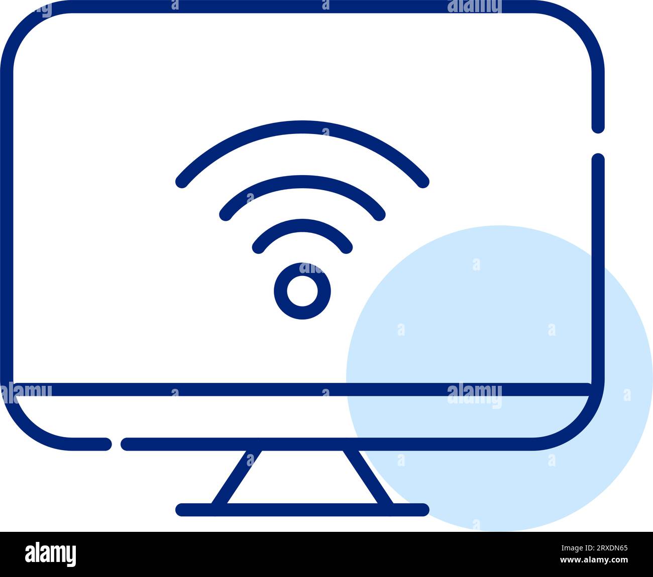 Desktop computer with wifi symbol on it. Pixel perfect icon Stock ...