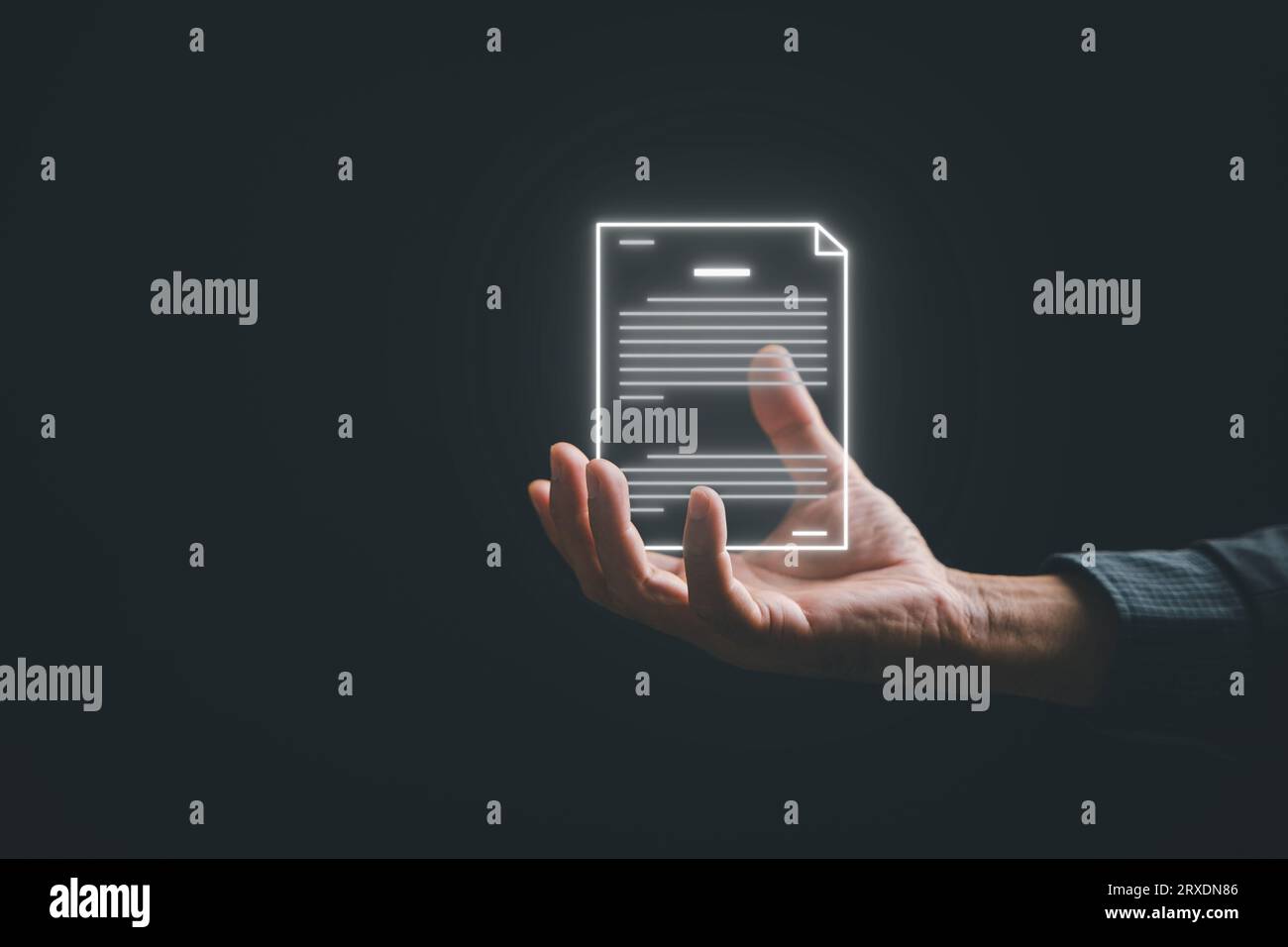 Virtual screen displaying folder icon and automation software Stock ...