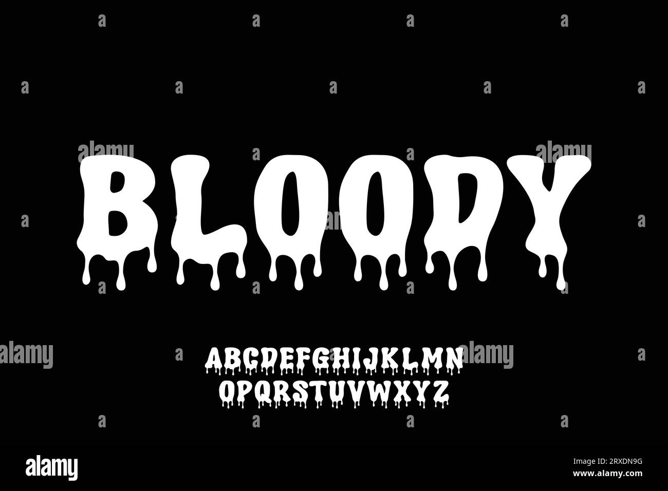 Decorative bold bloody alphabet display font vector illustration Stock ...