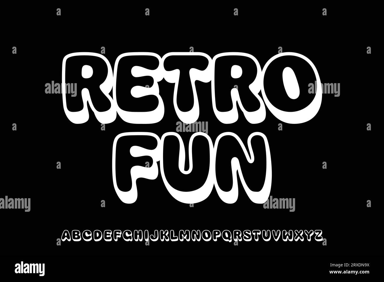 Unique bold retro style alphabet display font vector. Thick fun ... Unique bold retro style alphabet display font vector. Thick fun ...